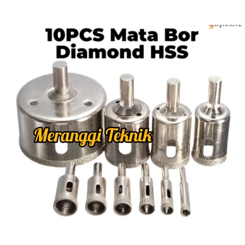 Jual id3923 Mata bor kaca granit diamond HSS set 10 pcs | Shopee Indonesia