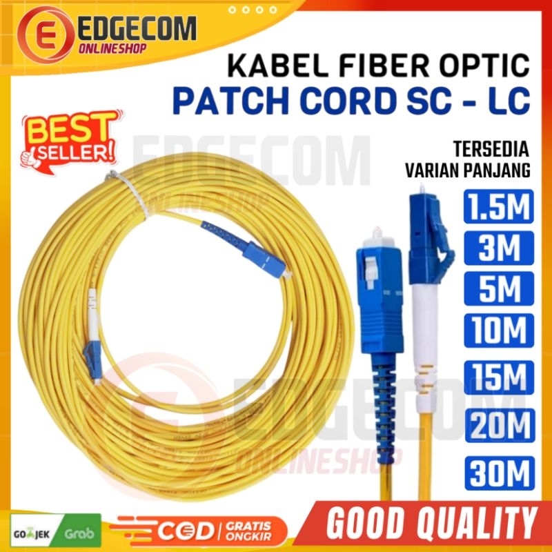 Jual KABEL FIBER OPTIC PATCH CORD LC - SC UPC SIMPLEX SINGLE MODE INTERTAL FIBER OPTIK | Shopee ...