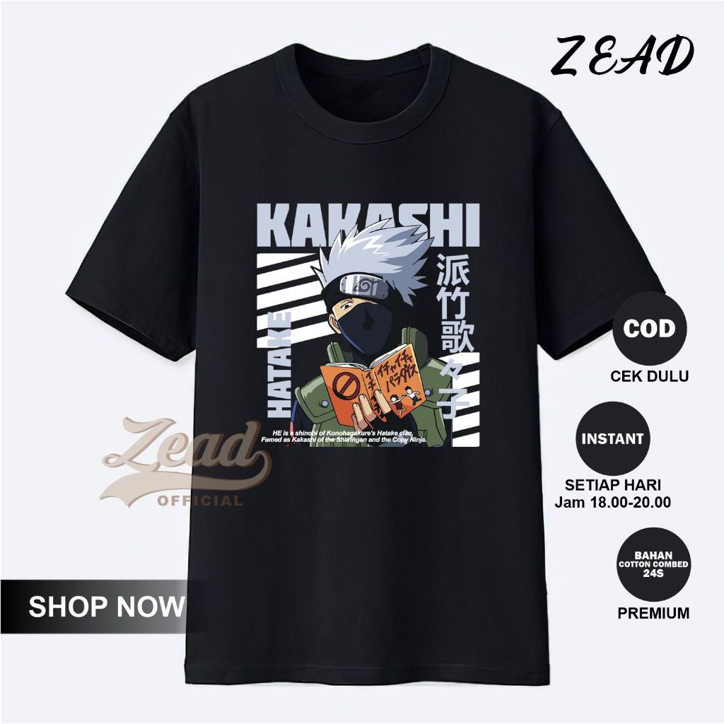 Jual ZEAD KAOS ANIME NARUTO SHIPPUDEN KAOS DISTRO KAKASHI HATAKE TSHIRT ...