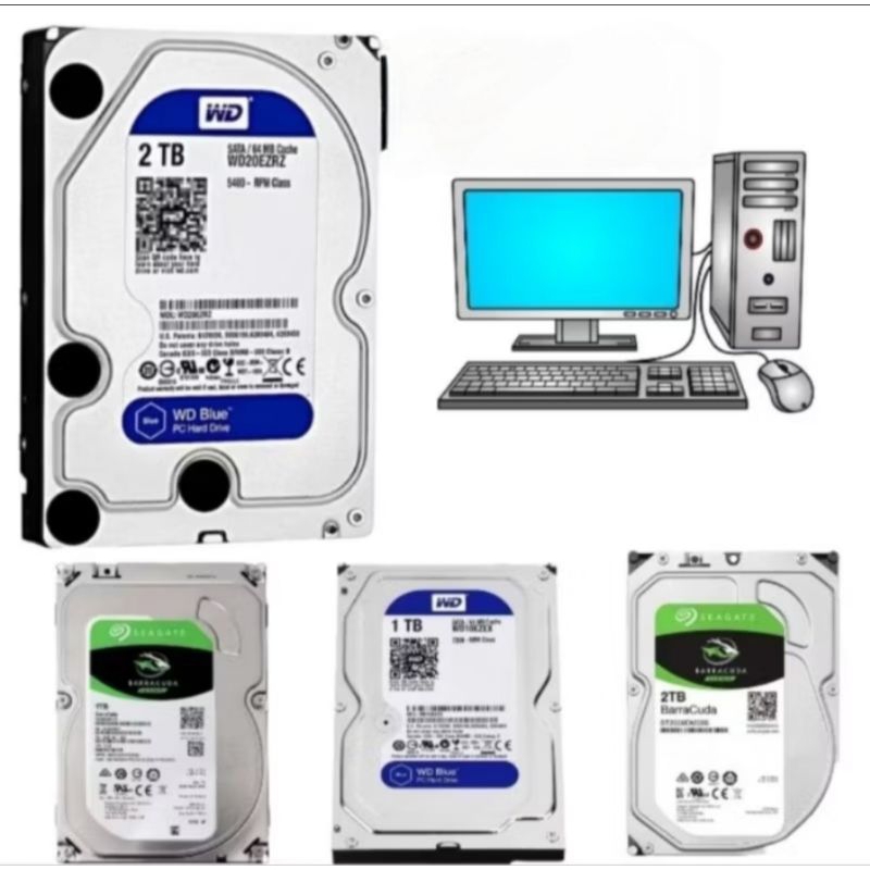 Jual HARDISK PC 2TB/1TB/500GB WD /Barra_cuda Sata 3.5 Hardisk Internal ...