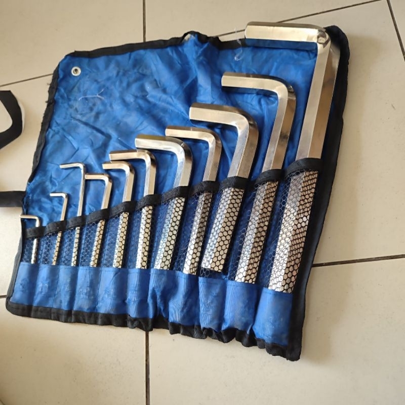 Jual kunci L set 11 pcs Hex Key 11 pcs ukuran 4mm sampai 24mm | Shopee ...