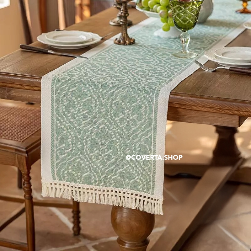 Jual Table Runner Raya - Taplak Meja Makan Linen Estetik Motif Raya ...
