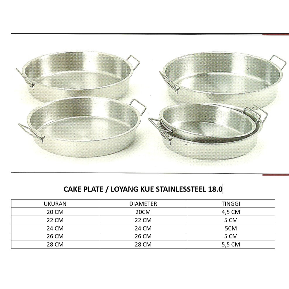 Jual Cetakan Kue Bulat / Loyang Kue / Cake Plate / piring stainlessteel ...