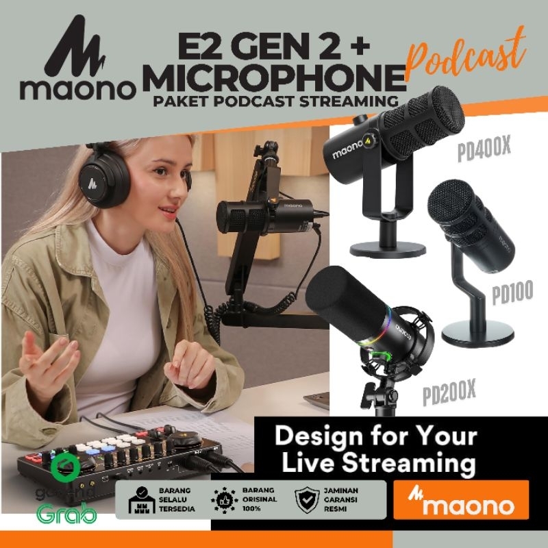 Jual MAONO E2 GEN2 Paket Podcast Steraming Gaming 1 Mic | Shopee Indonesia