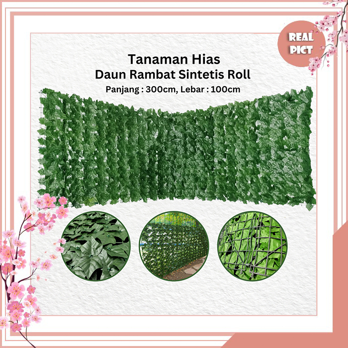 Jual Daun Rambat Sintetis/1M*3M/Plastik Dinding Rumput Buatan/Daun ...