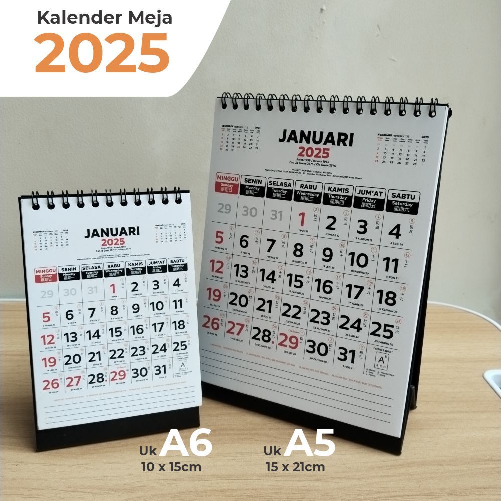 Jual kalender meja 2025,bisa dicoret coret dan dilengkapi kalender jawa ...
