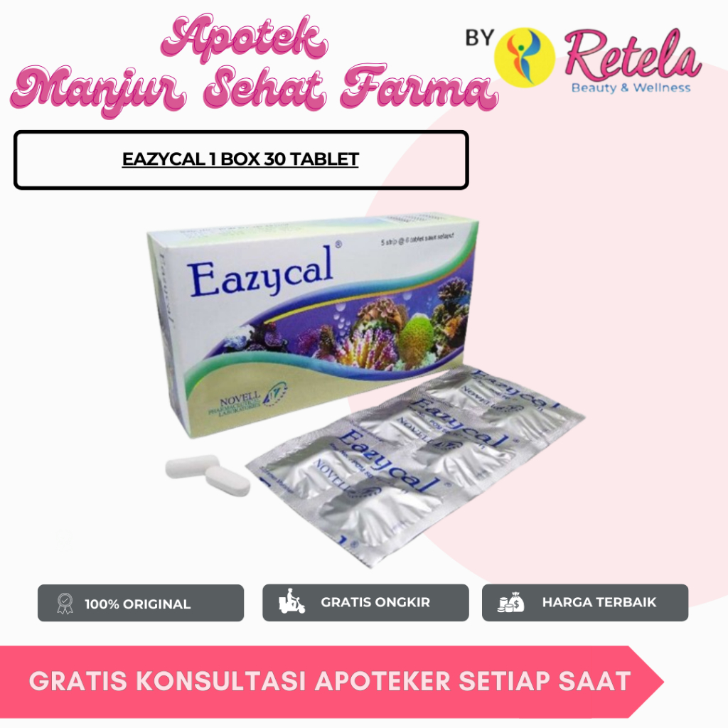 Jual EAZYCAL TABLET 1 BOX 30 TABLET / MEMELIHARA KESEHATAN TULANG | Shopee Indonesia