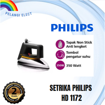 Jual Philips Setrika HD1172 Dry Iron HD1172 Gosokan Philips HD 1172 ...