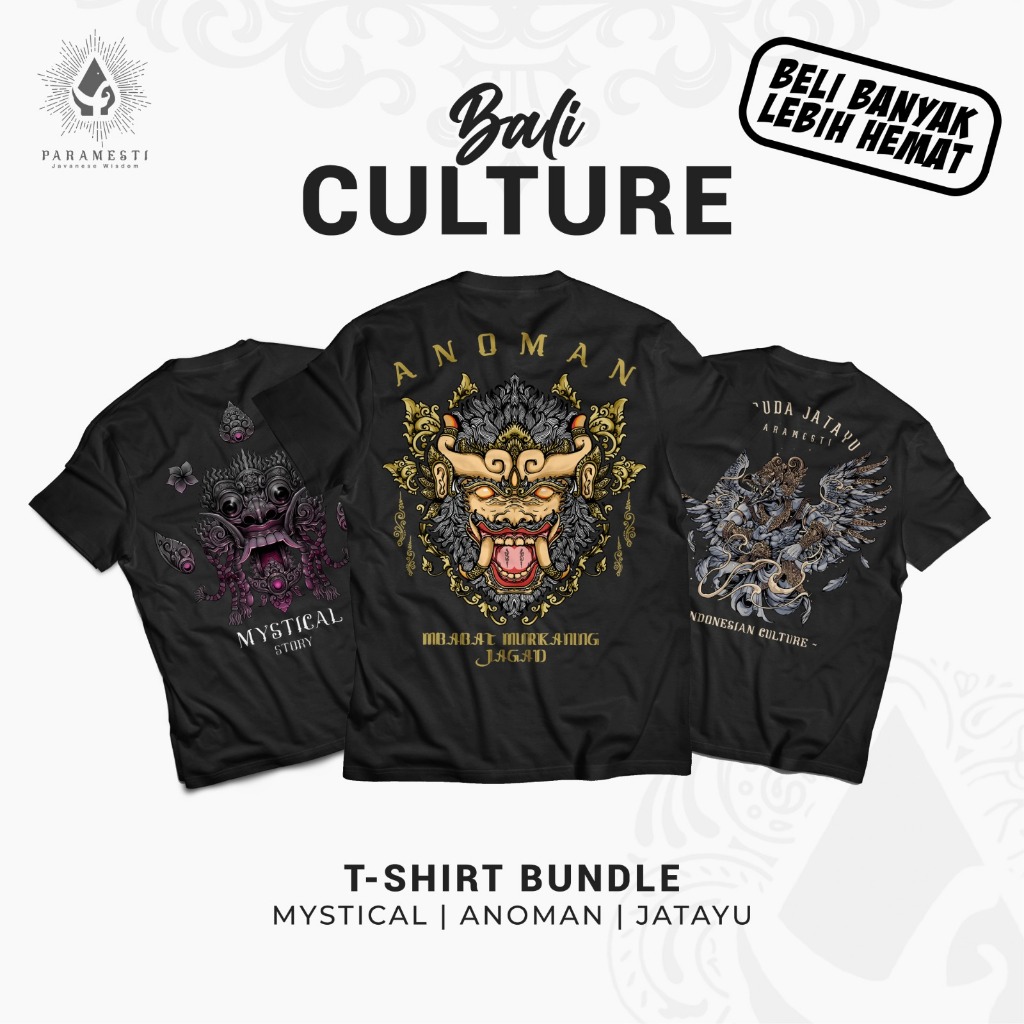 Jual Paramesti Tshirts Kaos Jawa Bundling Bali Culture Anoman Jatayu ...