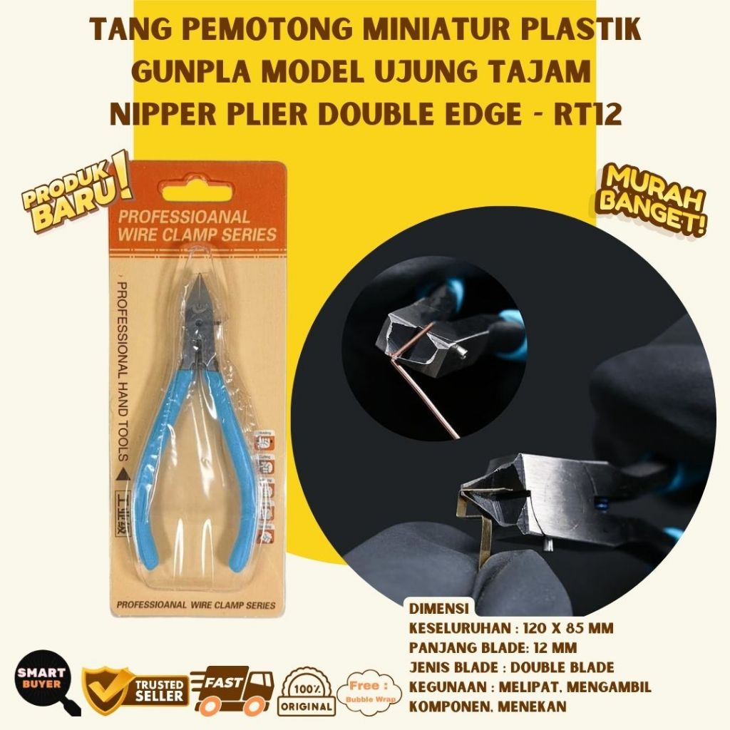 Jual Tang Pemotong Miniatur Plastik Gunpla Nipper Plier Double Edge ...