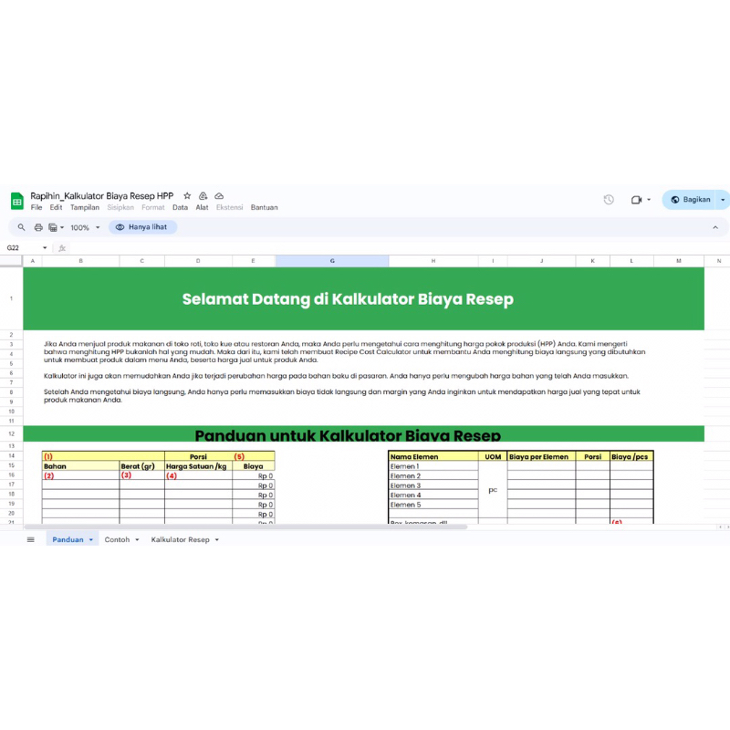 Jual template excel perhitungan hpp | Shopee Indonesia