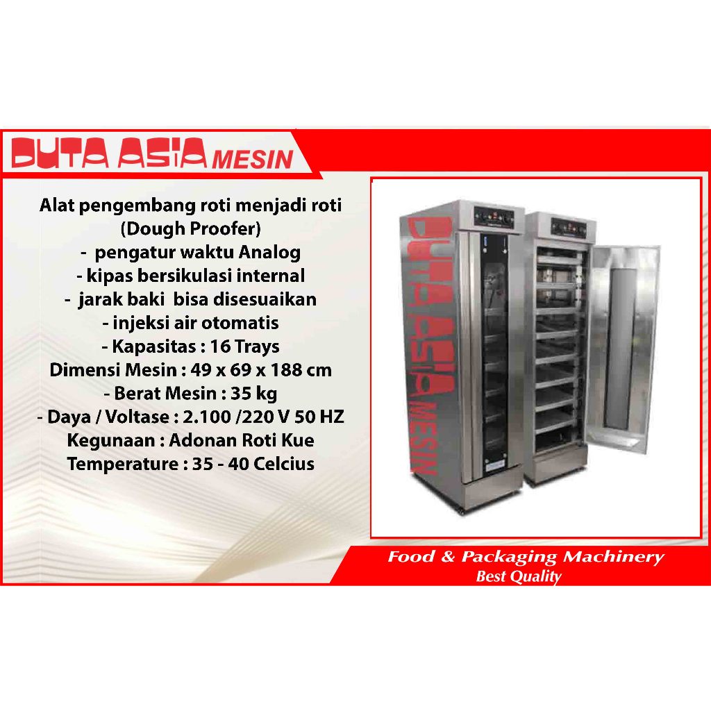 Jual ALAT PENGEMBANG ADONAN ROTI MENJADI ROTI 16 TRAY (PANEL ANALOG ...
