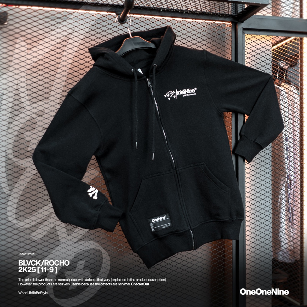 Jual Oneonenine Ksr Zipper Hoodie Rocho Black Series - Sweater Pria ...