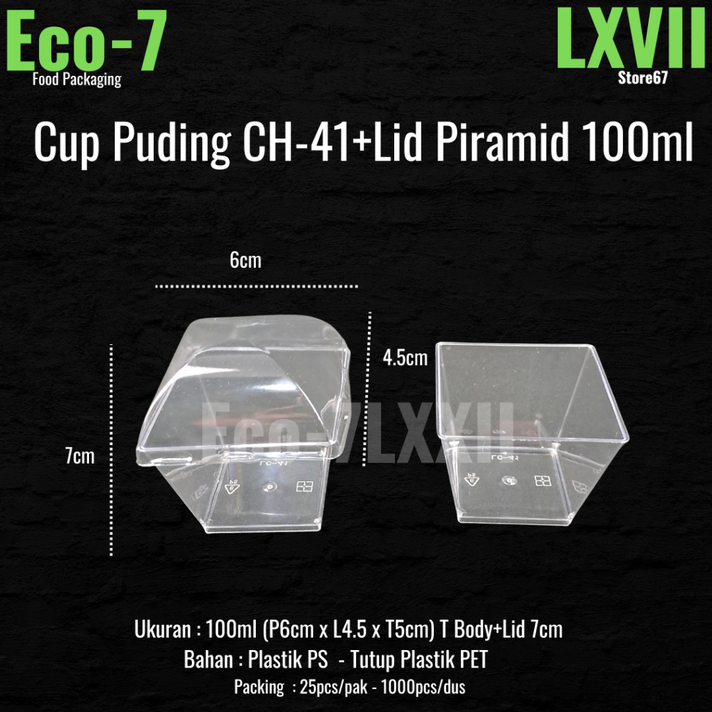 Jual Cup Dessert CH-41 Model Piramid - Gelas Pudding/Dessert, Dessert ...