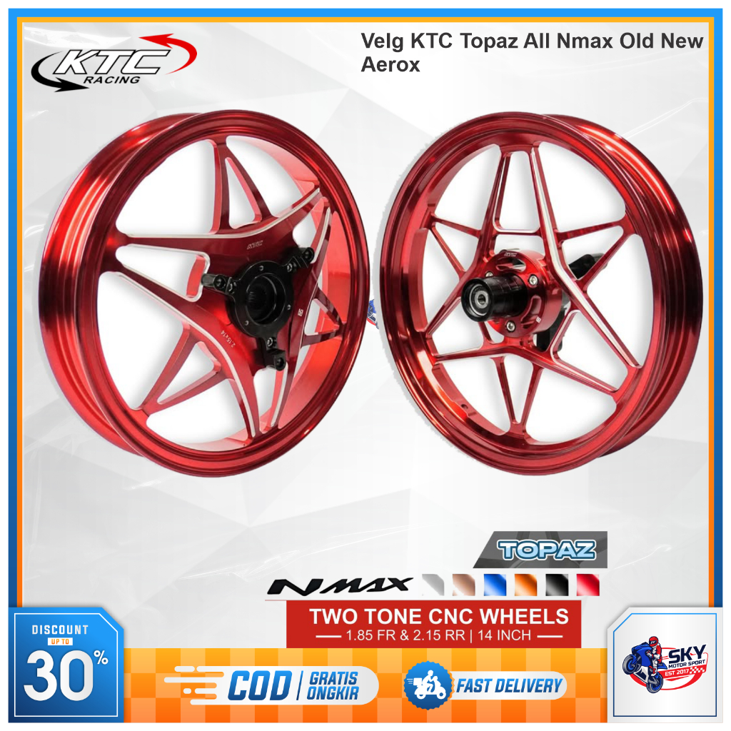 Jual Velg Topaz KTC Racing All Nmax Old Nmax New Aerox Ring 14 CNC ...