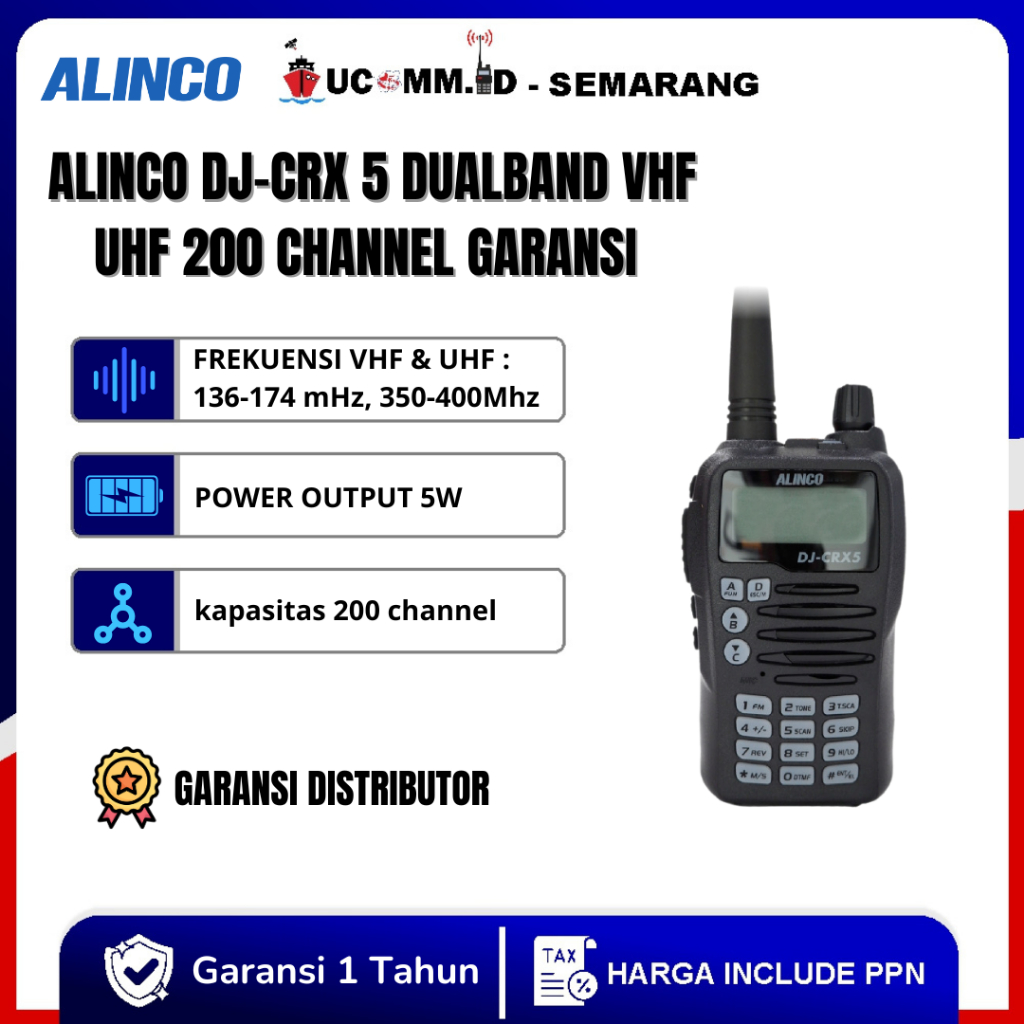 Jual ALINCO Dj Crx5 Dual band Frekuensi Ht Alinco Dj Crx5 Dual Band Garansi Resmi Original ...