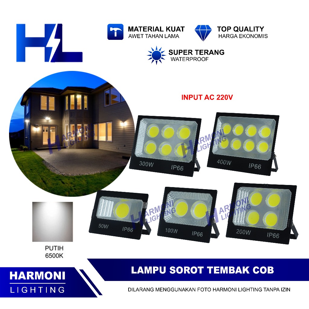 Jual Lampu Sorot LED COB Outdoor 50W 100W 200W 300W 500W - Tembak Terang Waterproof | Taman ...