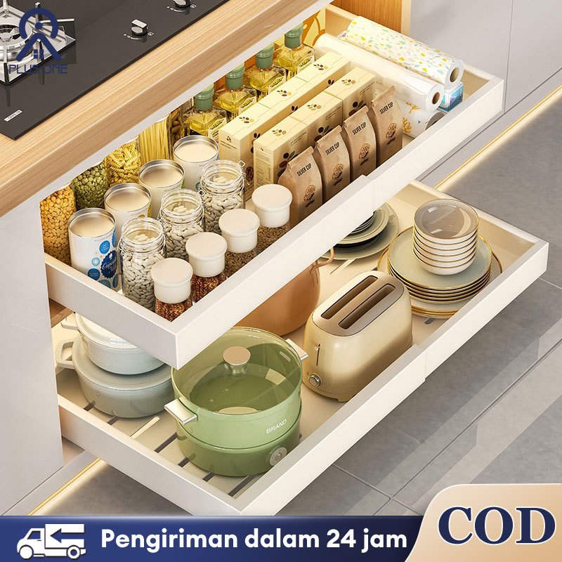 Jual Rak penyimpanan rak piring tarik Rak Cabinet Lemari Dapur Bawah ...