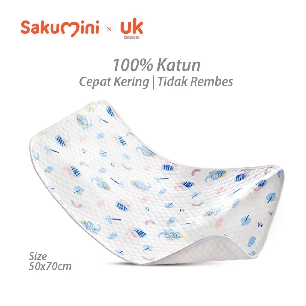 Jual Sakumini Urine Pad Perlak Organik Bayi Alas Ompol Cot Sheet Baby ...