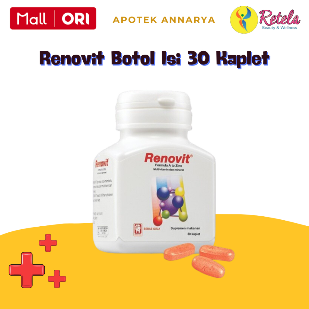 Jual Renovit Botol Isi 30 Kaplet/ Multivitamin | Shopee Indonesia