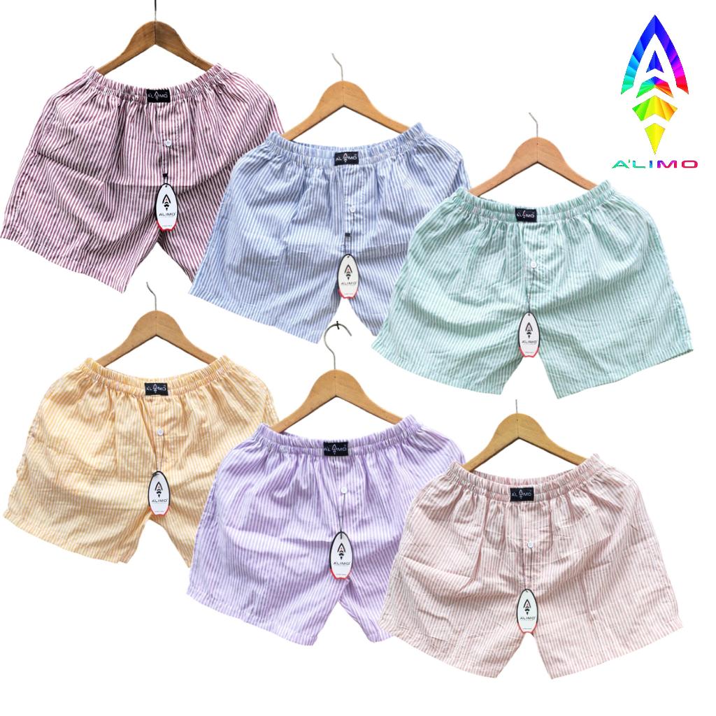 Jual Alimo ~ Celana Pendek Pria Wanita 6 pcs 100K Kolor Boxer Motif ...
