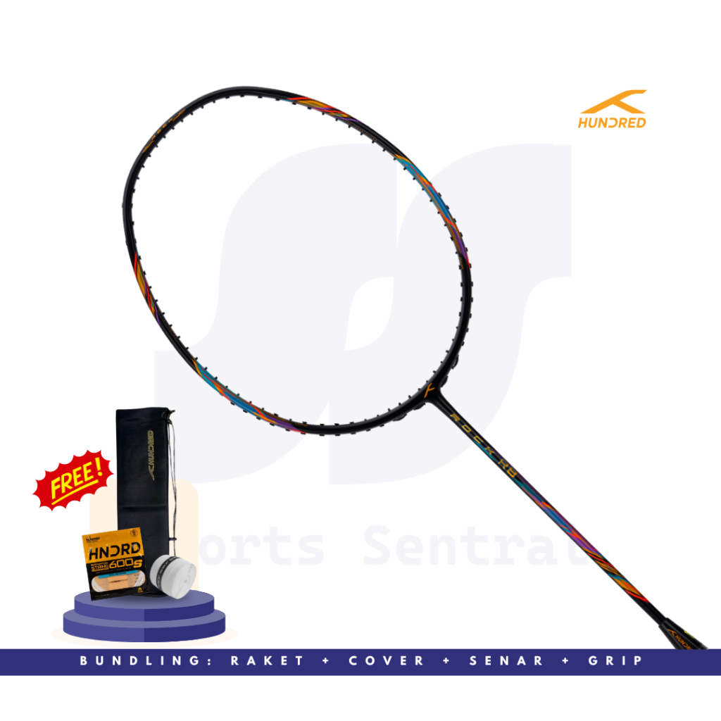 Jual Hundred Raket Badminton Rock R9 HBRX-4U045 Free Cover + Senar ...