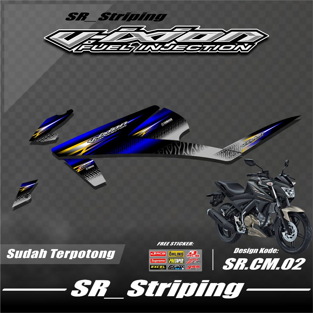 Jual Striping Variasi Motor Yamaha VIXION R ( Elegan ) Sticker List ...