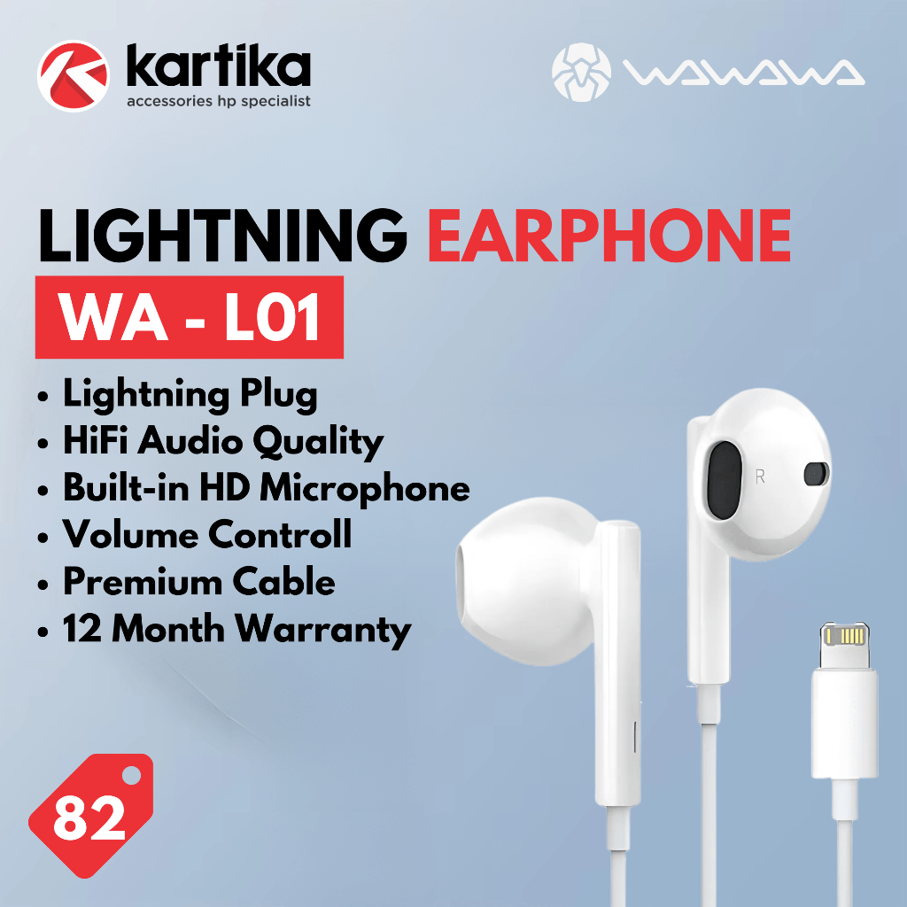 Jual WAWAWA WA-L01 Headset Lightning Headset Hifi with Volume Control ...