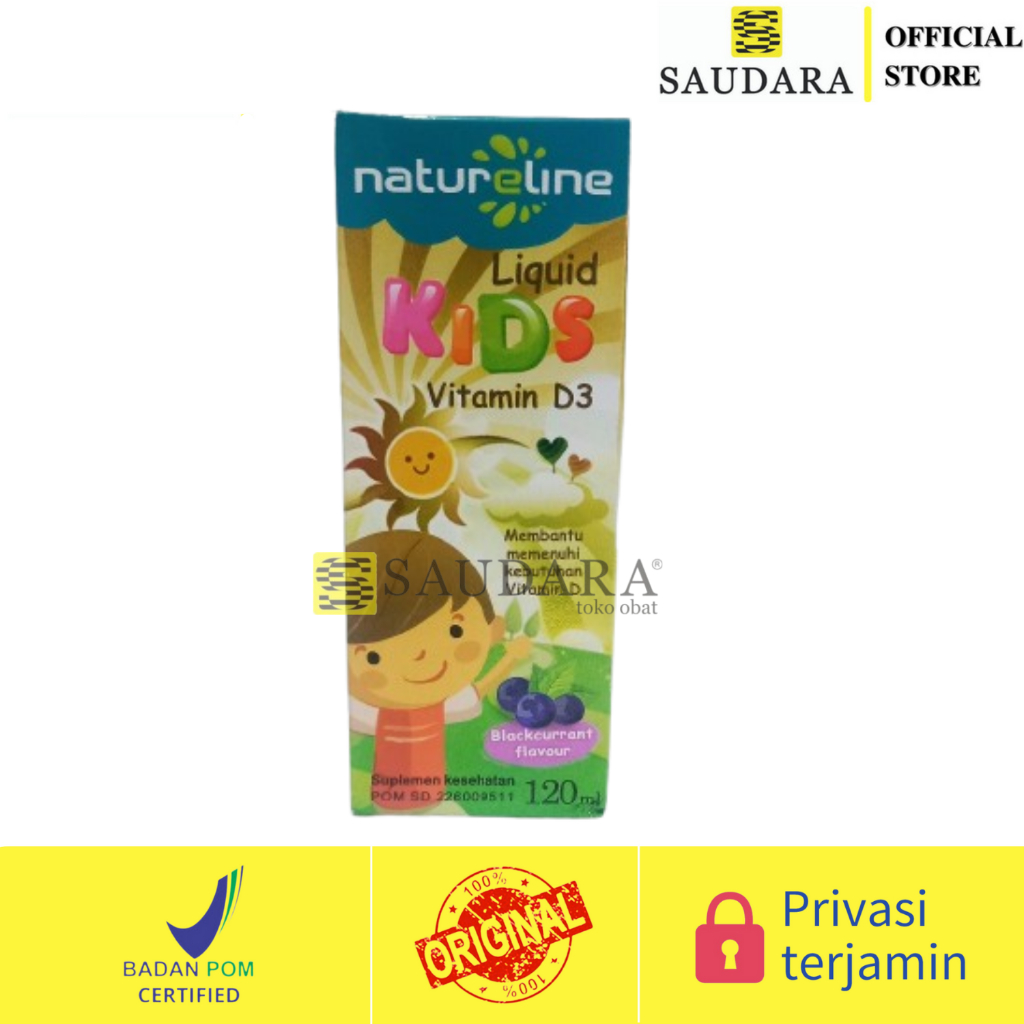 Jual NATURELINE LIQUID KIDS VITAMIN D3 400IU SYRUP 120 ML ...