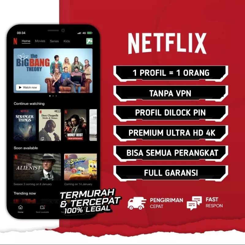Jual NETFLIXX PREMIUM 4K UHD 1-3BULAN FULL GARANSI | Shopee Indonesia