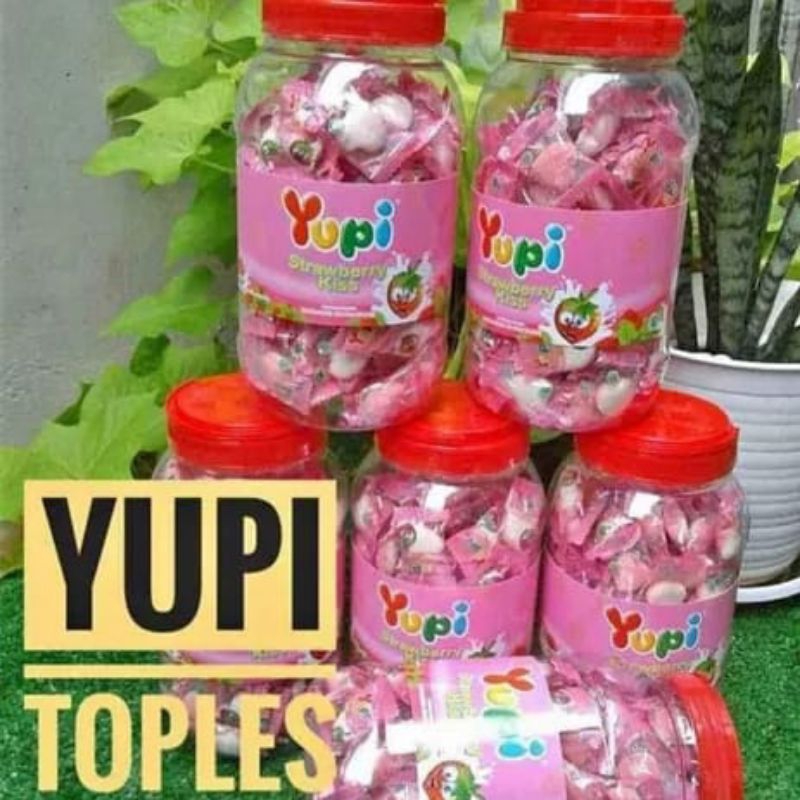 Jual 1 DOS 6 TOPLES PERMEN YUPI STRAWBERRY / YUPI TOPLES / YUPI LOVE TOPLES | Shopee Indonesia