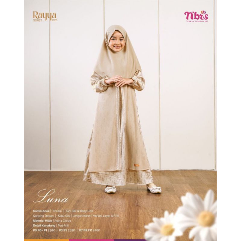 Jual Luna Gamis Anak Cream//Nibras///Gamis Anak | Shopee Indonesia