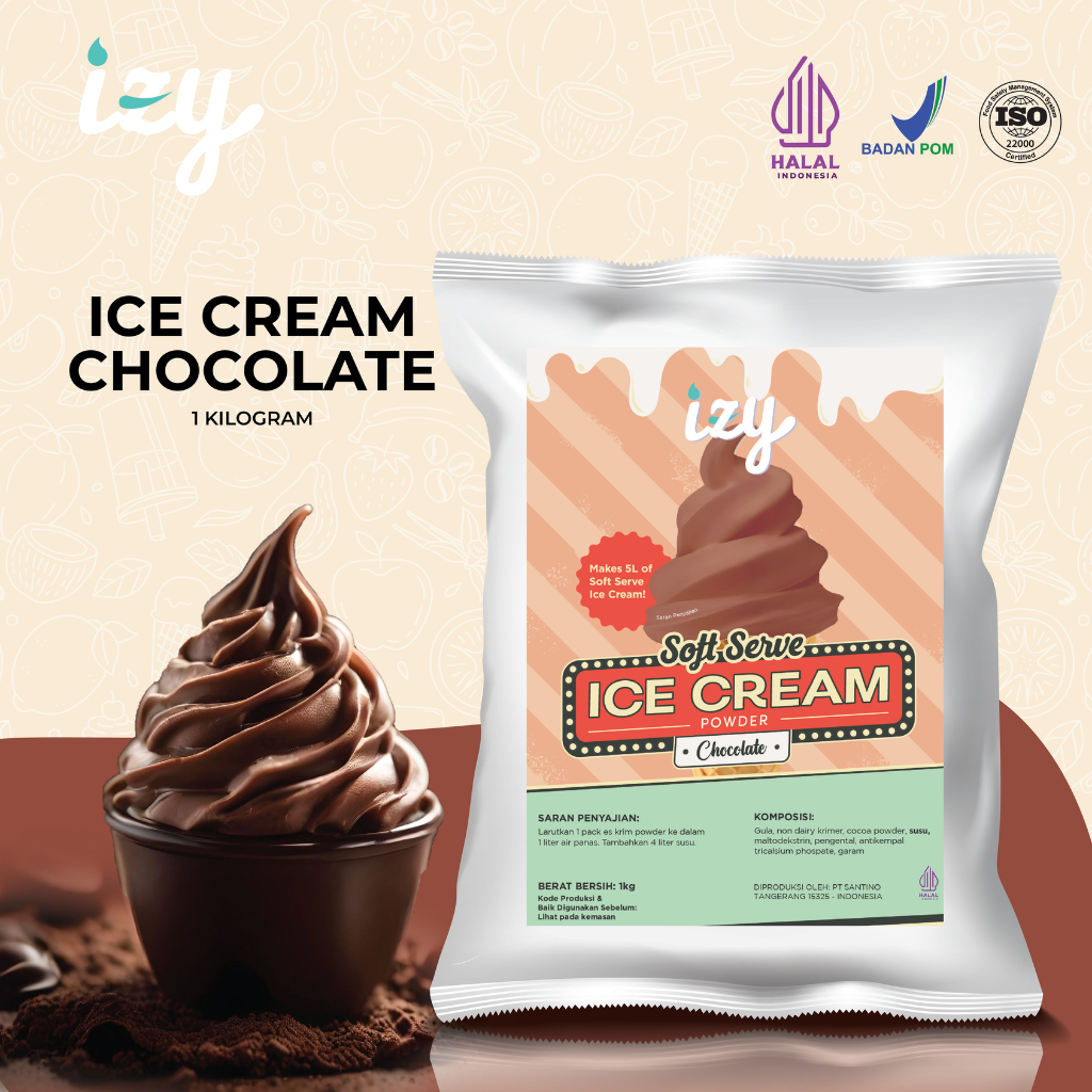 Jual Izy Soft Serve Ice Cream Powder Chocolate - Premix Es Krim Coklat ...