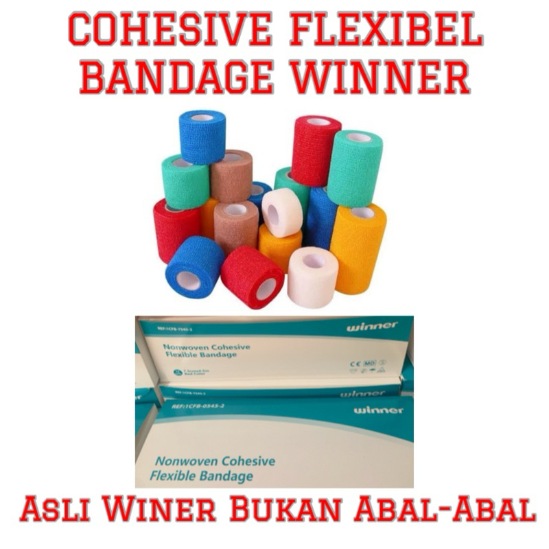 Jual Perban Elastis Cohesive Bandages Per RoL Asli merk winner jelas ...