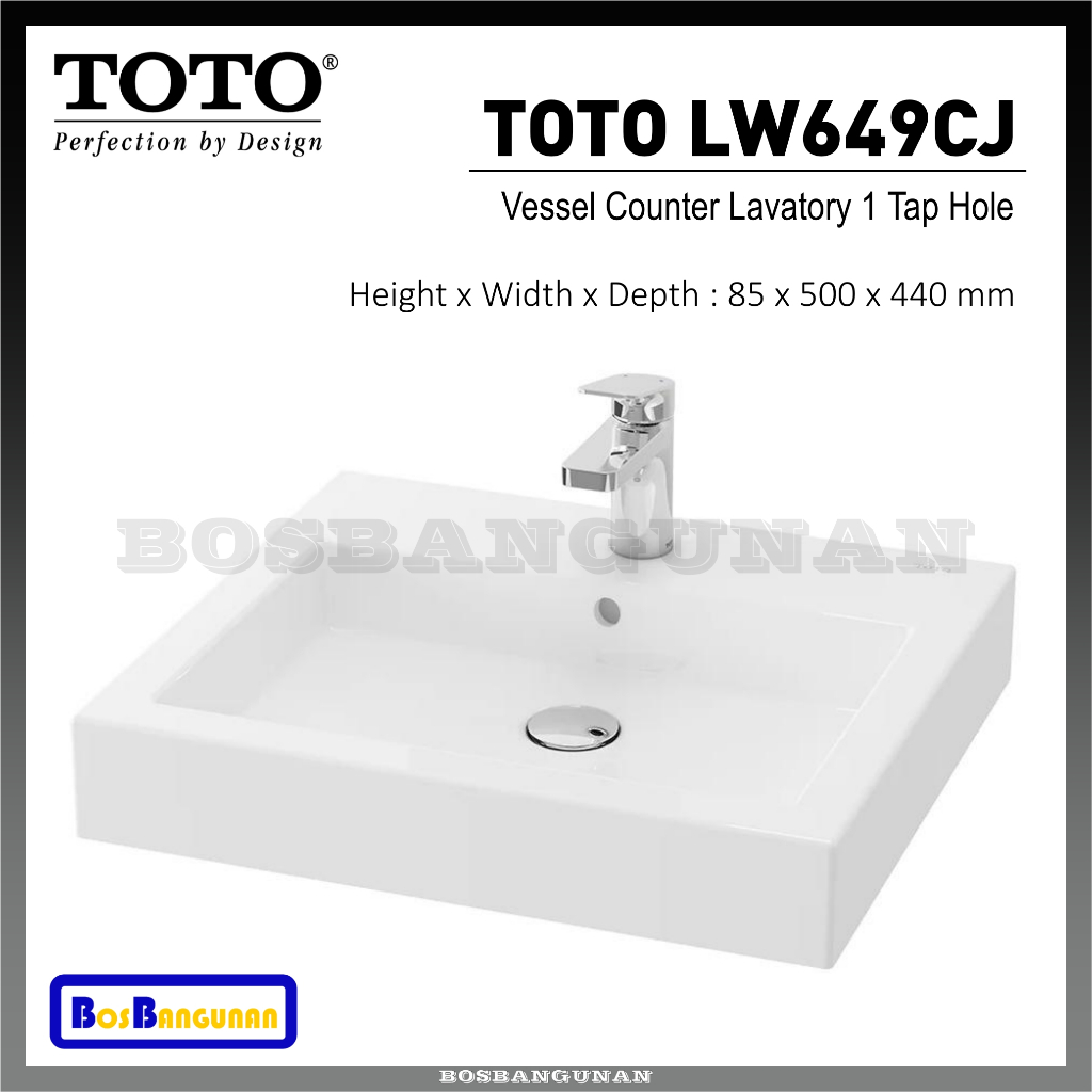 Jual Wastafel Counter TOTO LW 649 CJ / Wastafel Meja TOTO LW649CJ ...