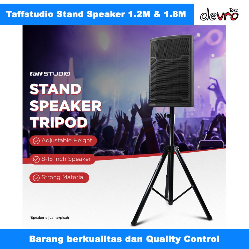 Jual Stand Speaker Floor Tripod Audio System 8-15 Inch - 1.2M & 1.8M - TaffSTUDIO SPS-502M ...