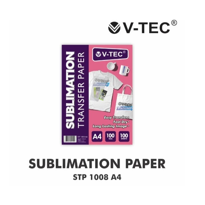 Jual KERTAS SABLON SUBLIM TRANSFER PAPER A4 V-TEC SUBLIMATION 1008 100 GSM ISI 100 LEMBAR ...