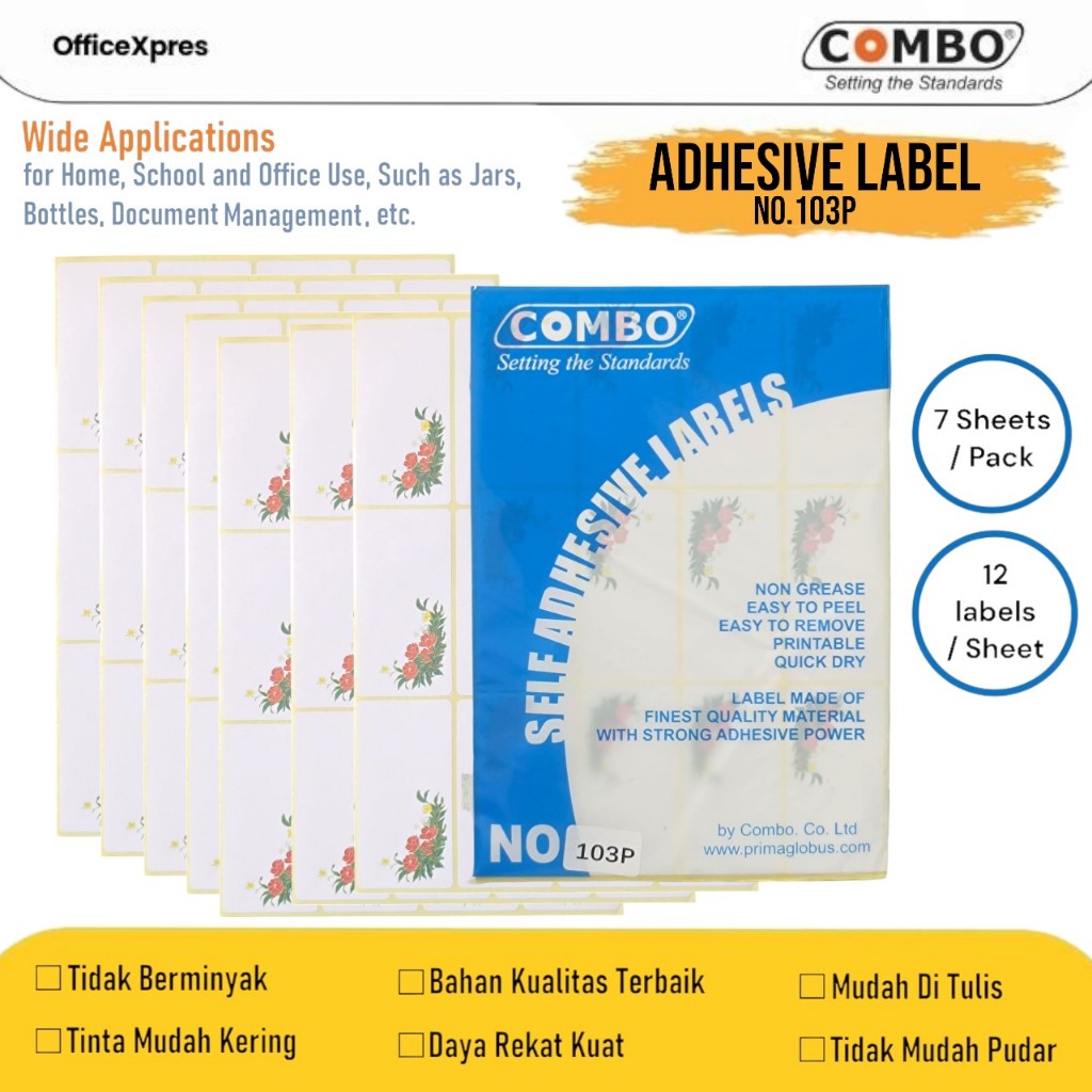 Jual Stiker Label Undangan / Self Adhesive Labels No.103P / Label Nama ...