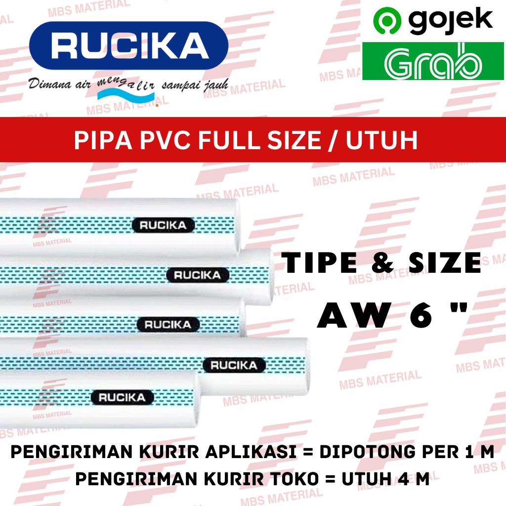 Jual Pipa PVC / Peralon / Paralon Rucika Standard AW Size 6" inch ...