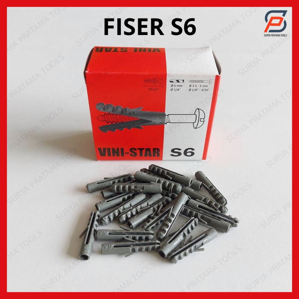 Jual Pengencang Sekrup Fiser S6 Per Kotak Skrup Angkur Lubang Dinding Viser | Shopee Indonesia