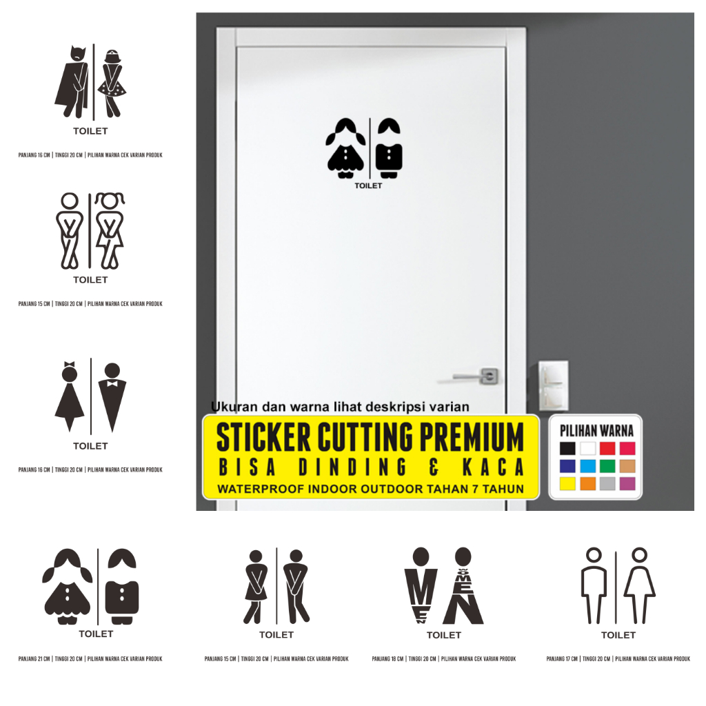 Jual Stiker Pintu WC Toilet Bathroom Sticker Kamar Mandi WC Anti Air ...