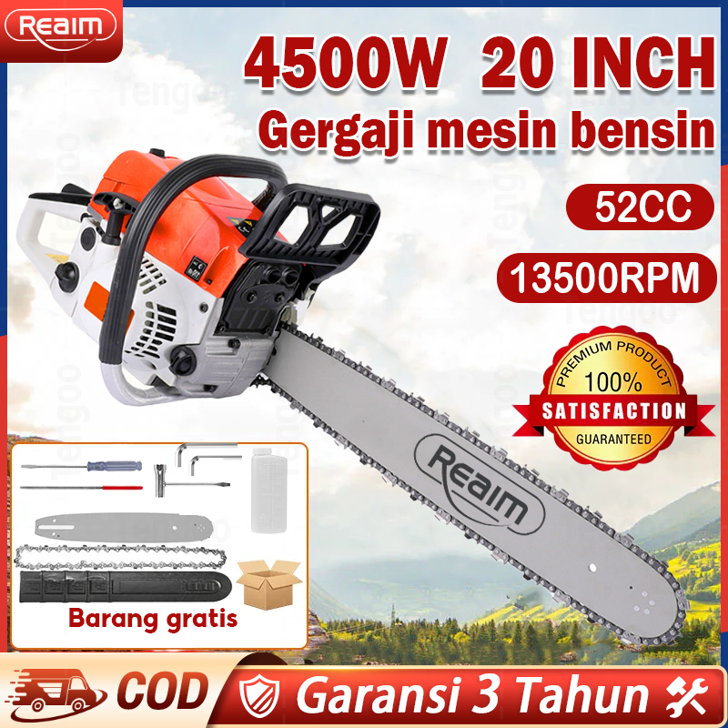 Jual Mesin Potong Kayu 58CC 20Inch Chainsaw Mesin Gergaji Chainsaw Untuk Potong Kayu Alat ...