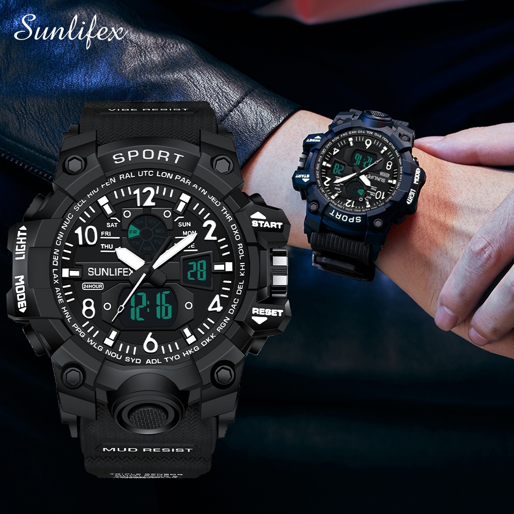 Jual Jam Tangan Pria Digital&Analog Anti Air Olahraga Kasual ...