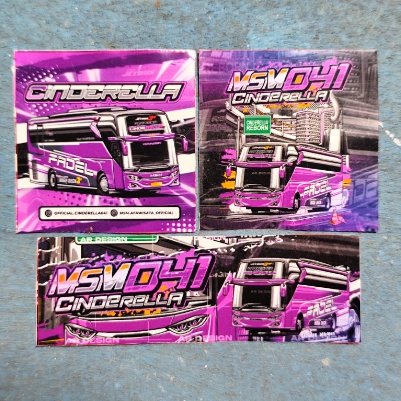 Jual Stiker bus msm Asyrof CINDERELLA isi 3 stiker | Shopee Indonesia