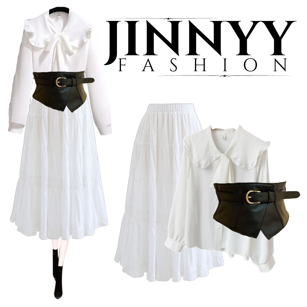 Jual One Set Vintage Outfit ( Blouse Korean Style Pita + Belt Tali ...