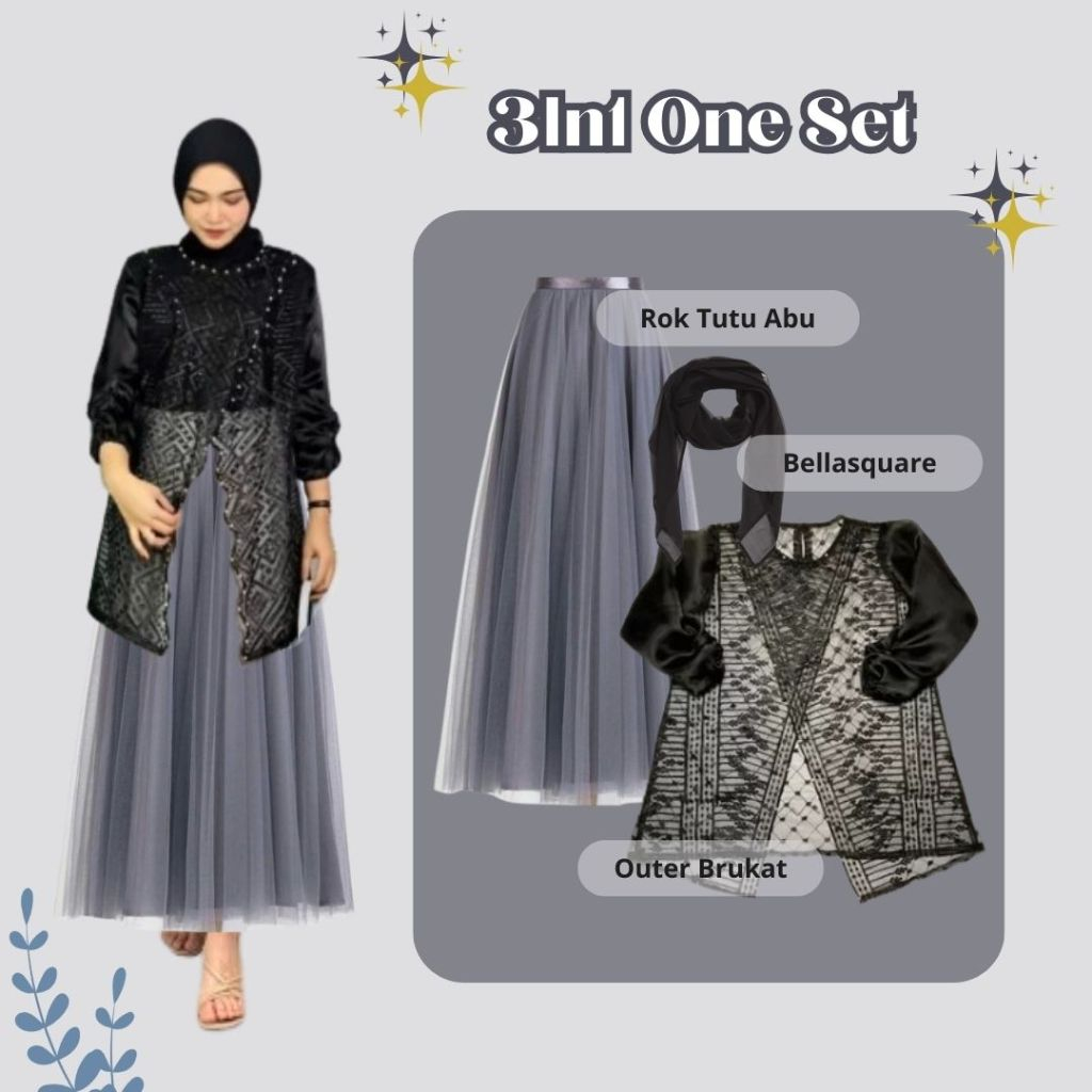 Jual Setelan Kondangan Hari Raya One Set Rok Wanita Kekinian ( Rok Tutu ...