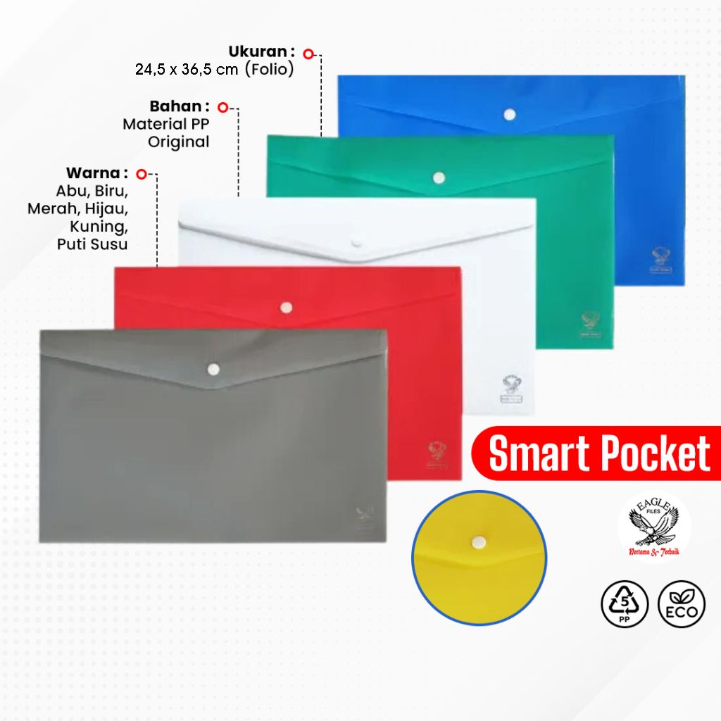 Jual EAGLE Map Plastik / Map Kancing / Map Kancing Plastik / Map ...