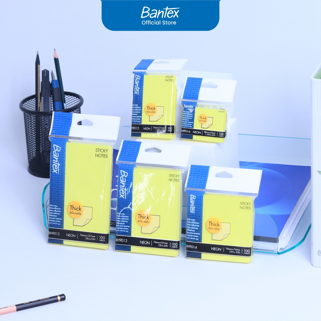 Jual Bantex Sticky Note Polos / Kertas Memo Warna Kuning Tebal dan ...