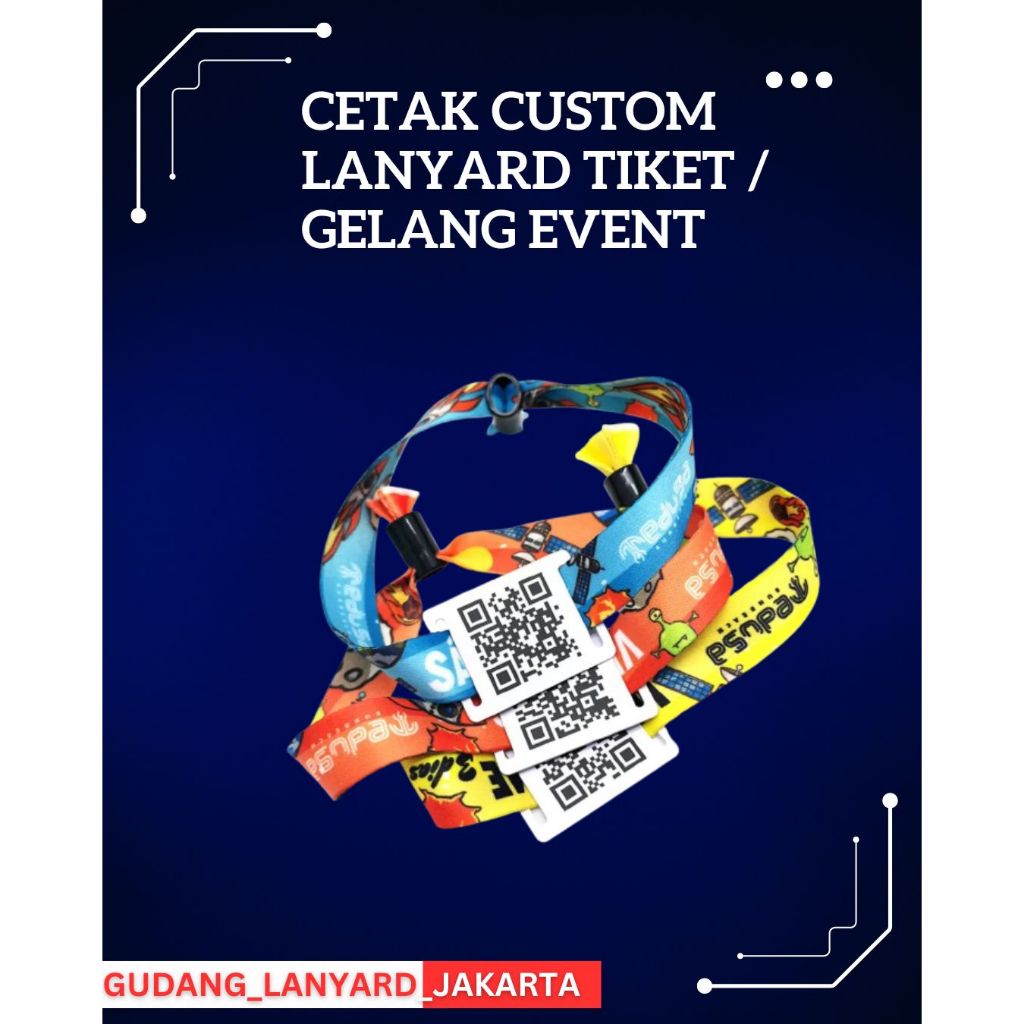 Jual Gelang Lanyard Event Custom 2cm | Wristband Lanyard Lock | Tiket ...