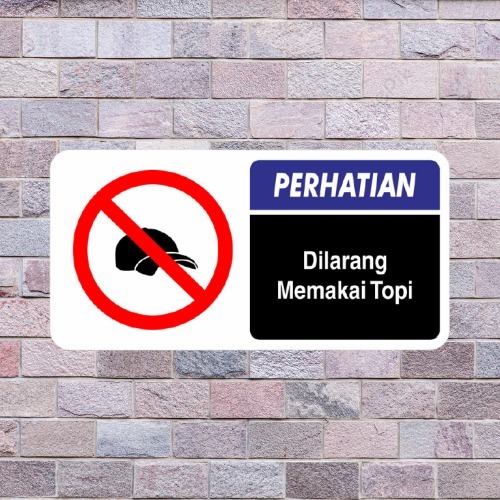 Jual Rambu dilarang memakai topi 15x30 cm | Shopee Indonesia